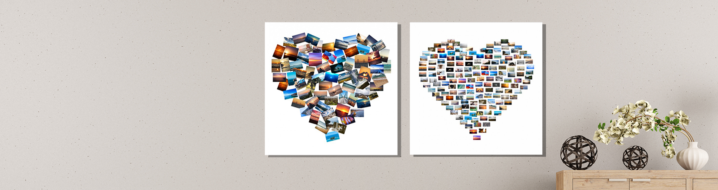 Heart Collage Canvas Prints From £6